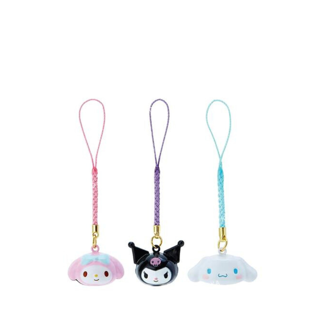 SANRIO Original Face Shaped Bell Charm Strap Cord Brass (My Melody / C ...