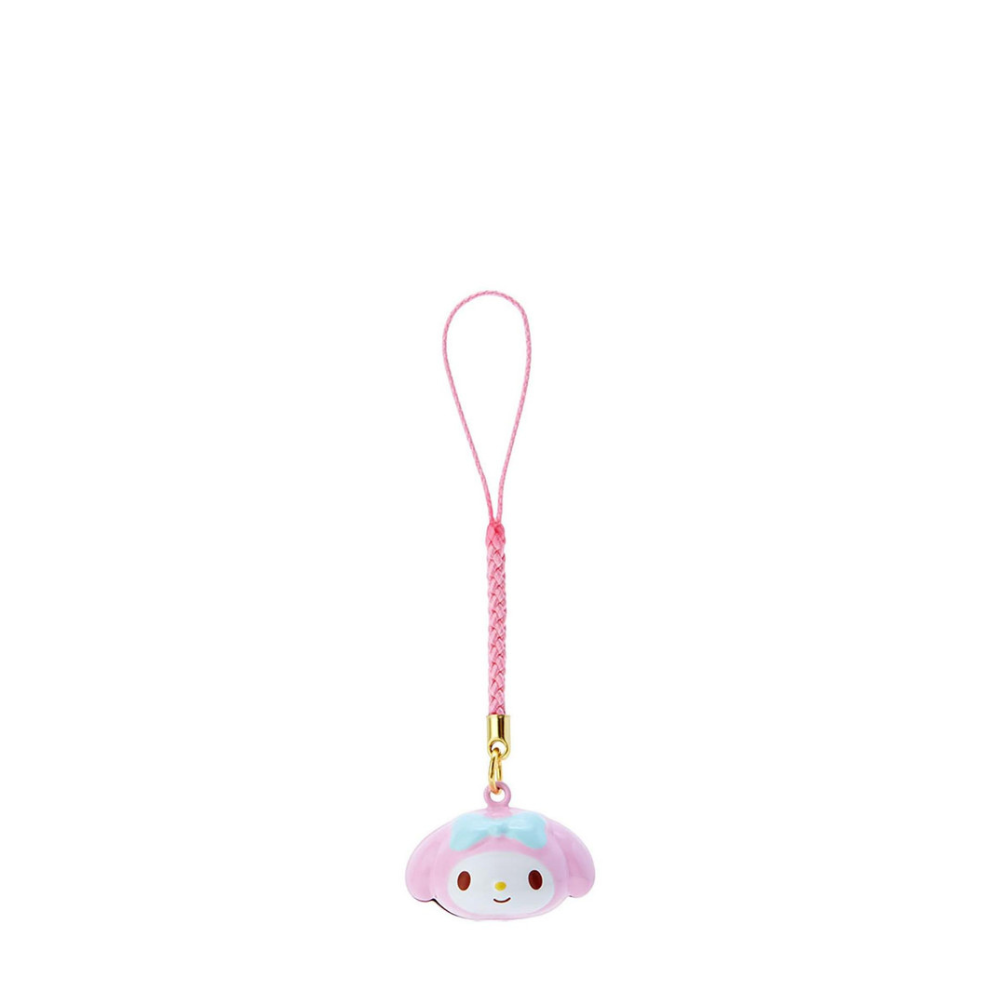 SANRIO Original Face Shaped Bell Charm Strap Cord Brass (My Melody / C ...