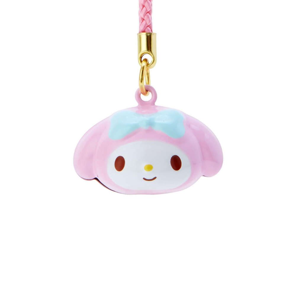 SANRIO Original Face Shaped Bell Charm Strap Cord Brass (My Melody / C ...